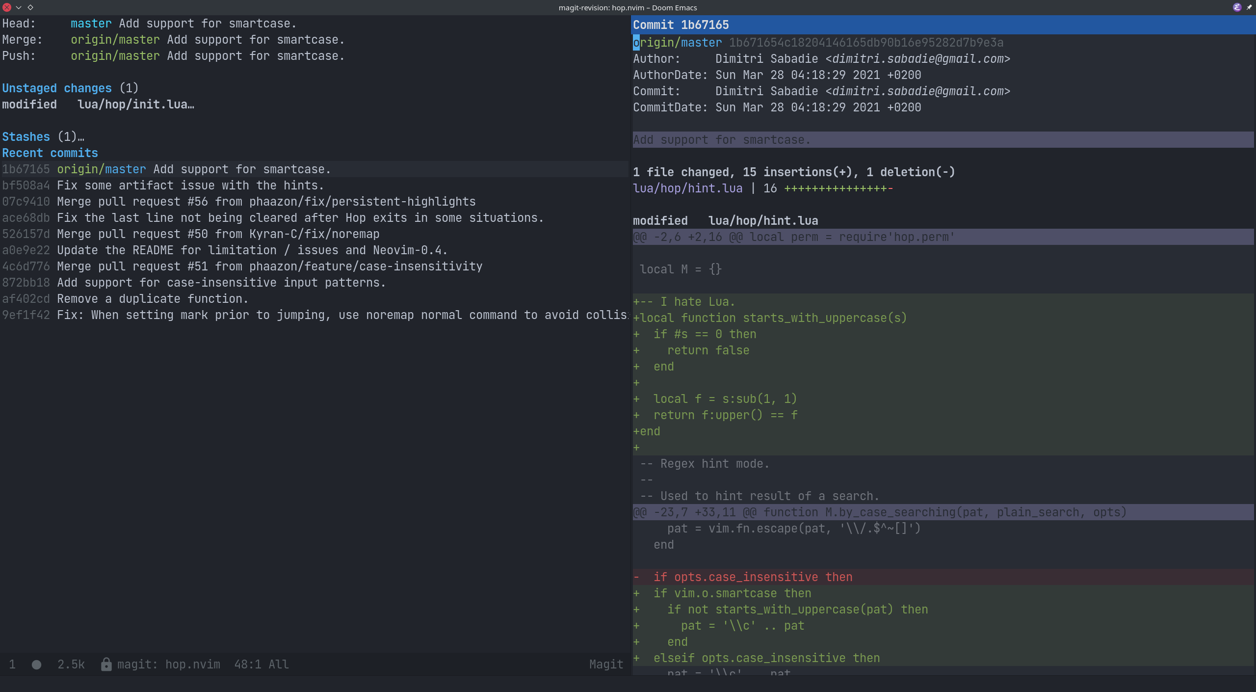 Allow to see and navigate a commit’s hunk · Issue #89 · NeogitOrg/neogit · GitHub