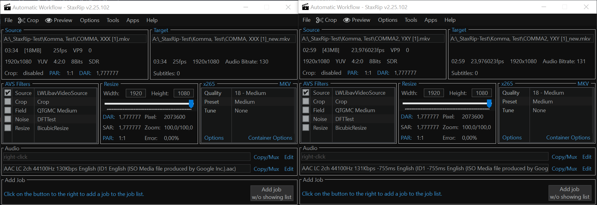 Open Multiple Files Breaks When Source Path Contains a Comma · Issue #1073 · staxrip/staxrip ...