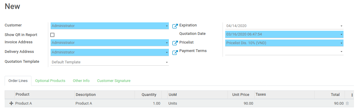Problems error in the sales quotation with pricelist odoo 13 · Issue #47649 · odoo/odoo · GitHub