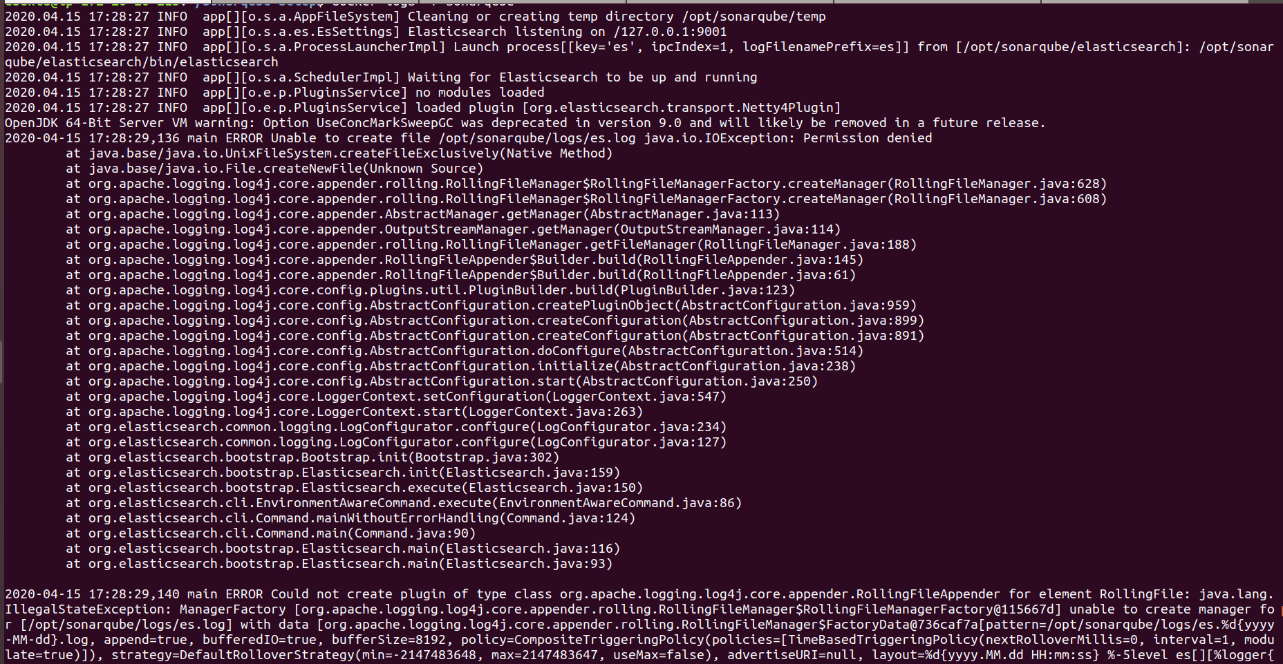 error when creating a sonarqube container by using the docker-compose · Issue #802 · QT-DevOps ...