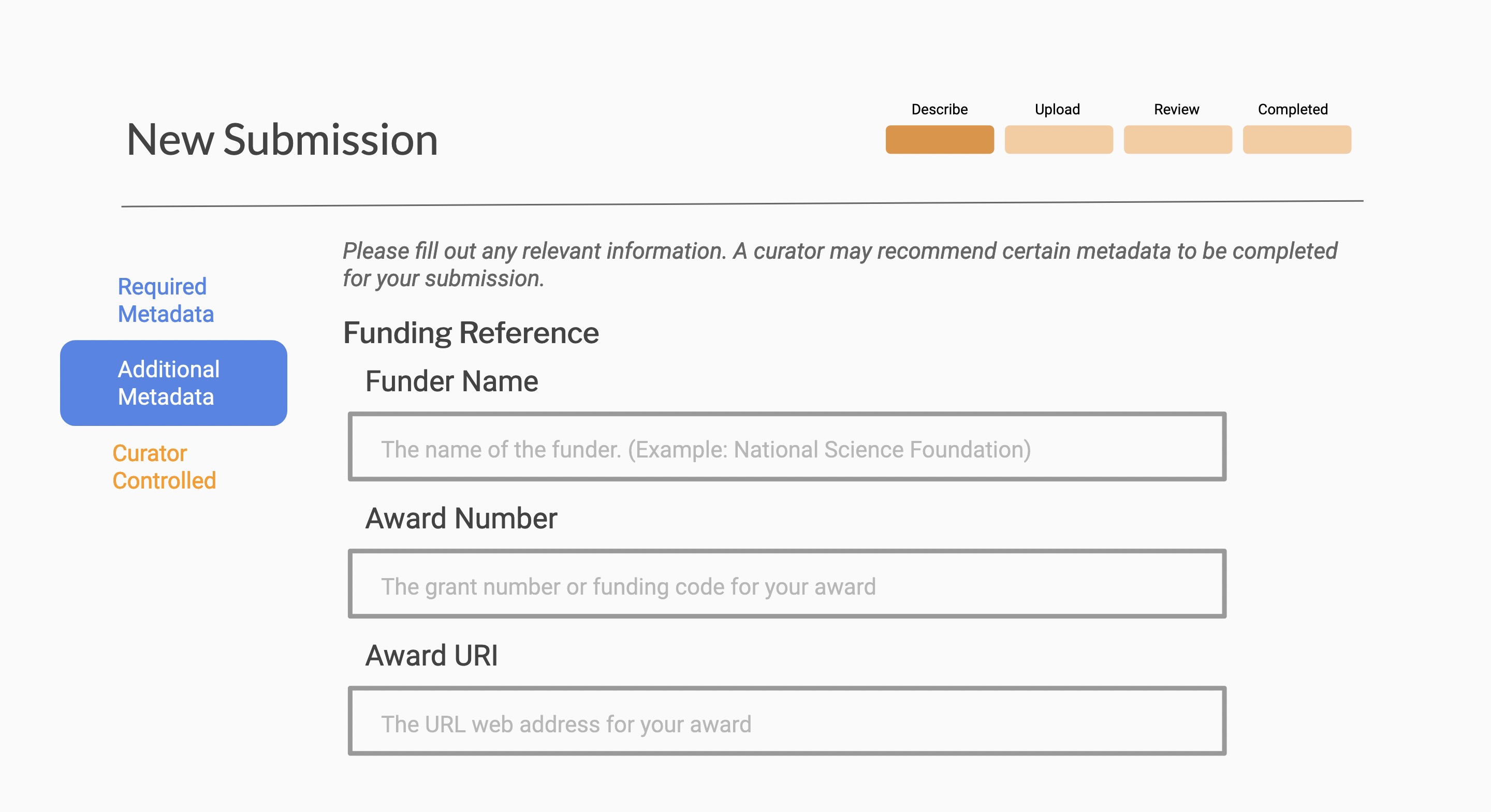 Describe: Hint text within input boxes · Issue #483 · pulibrary/pdc_describe · GitHub