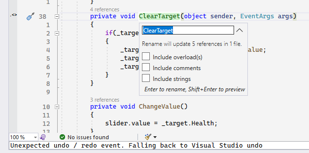 Refactor.Rename strange behaviour · Issue #3054 · VsVim/VsVim · GitHub Refactor.Rename strange behaviour · Issue #3054 · VsVim/VsVim · GitHub