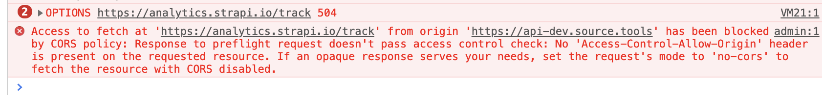 My Strapi site went down due to https://analytics.strapi.io/track CORS policy change · Issue ...