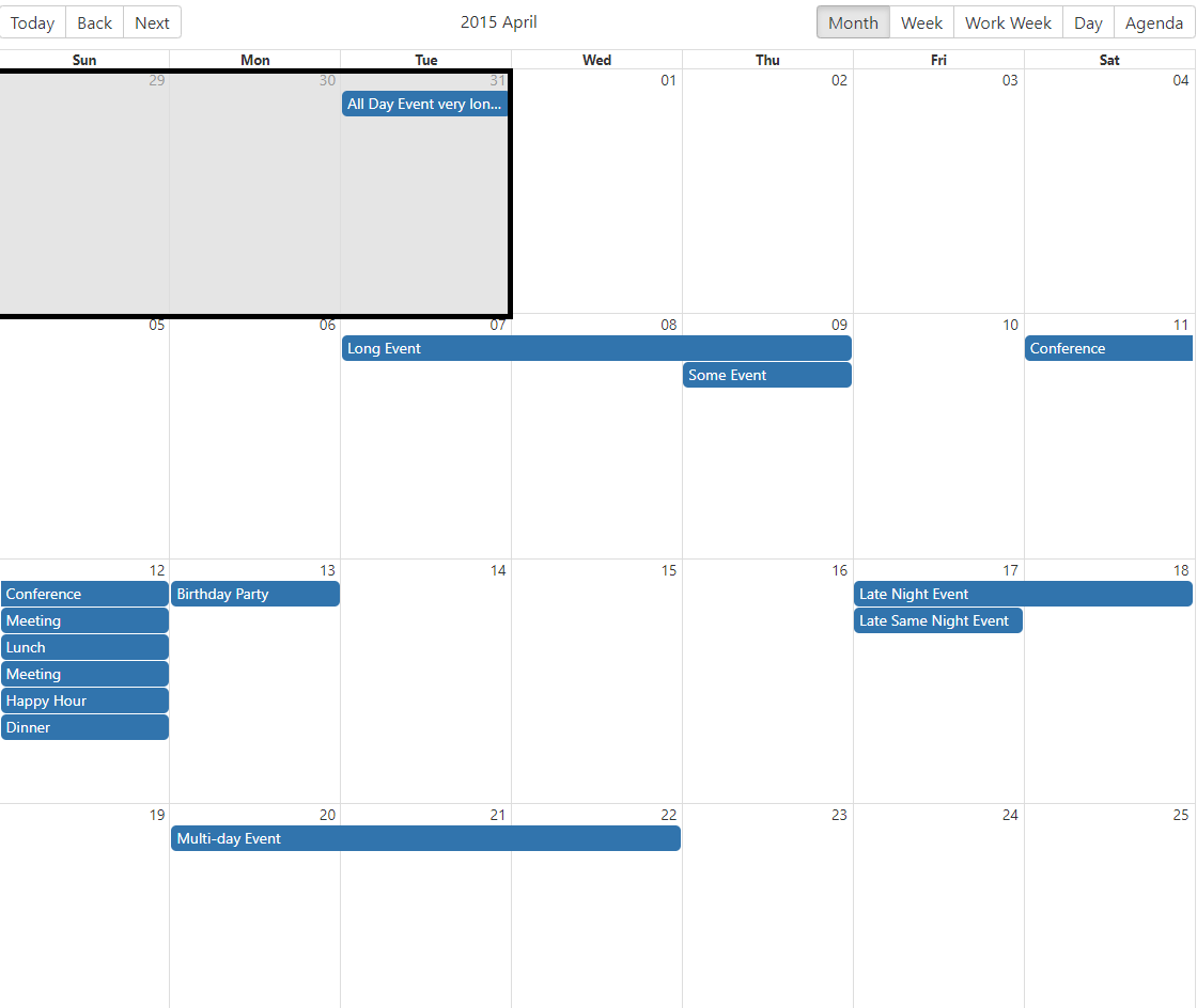 Make Days Of Previous Month Selectable In Current Page Jquense React 