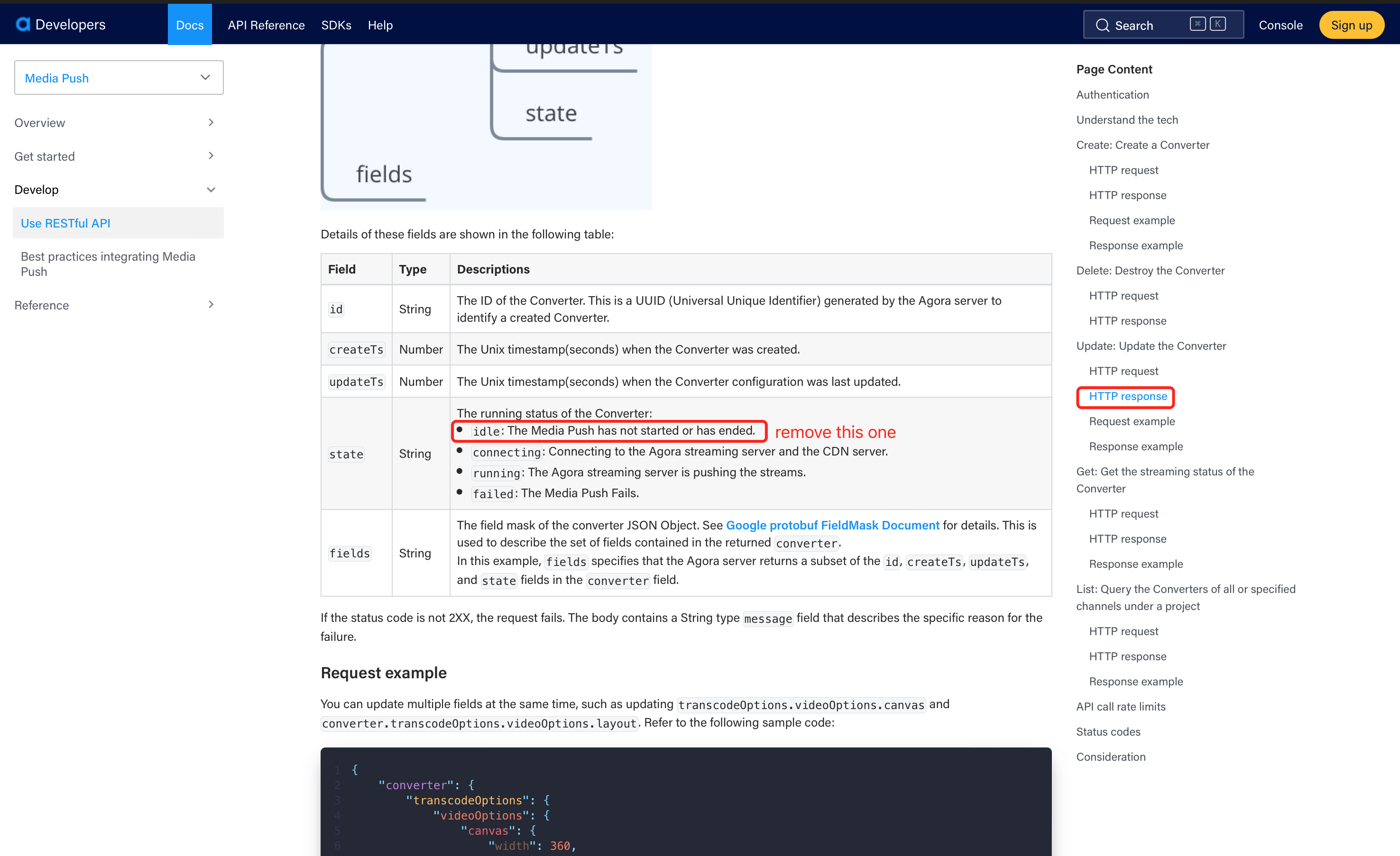 [media Push] Remove Idle State From The Api Ref · Issue 1324 · Agoraio Docs Source · Github