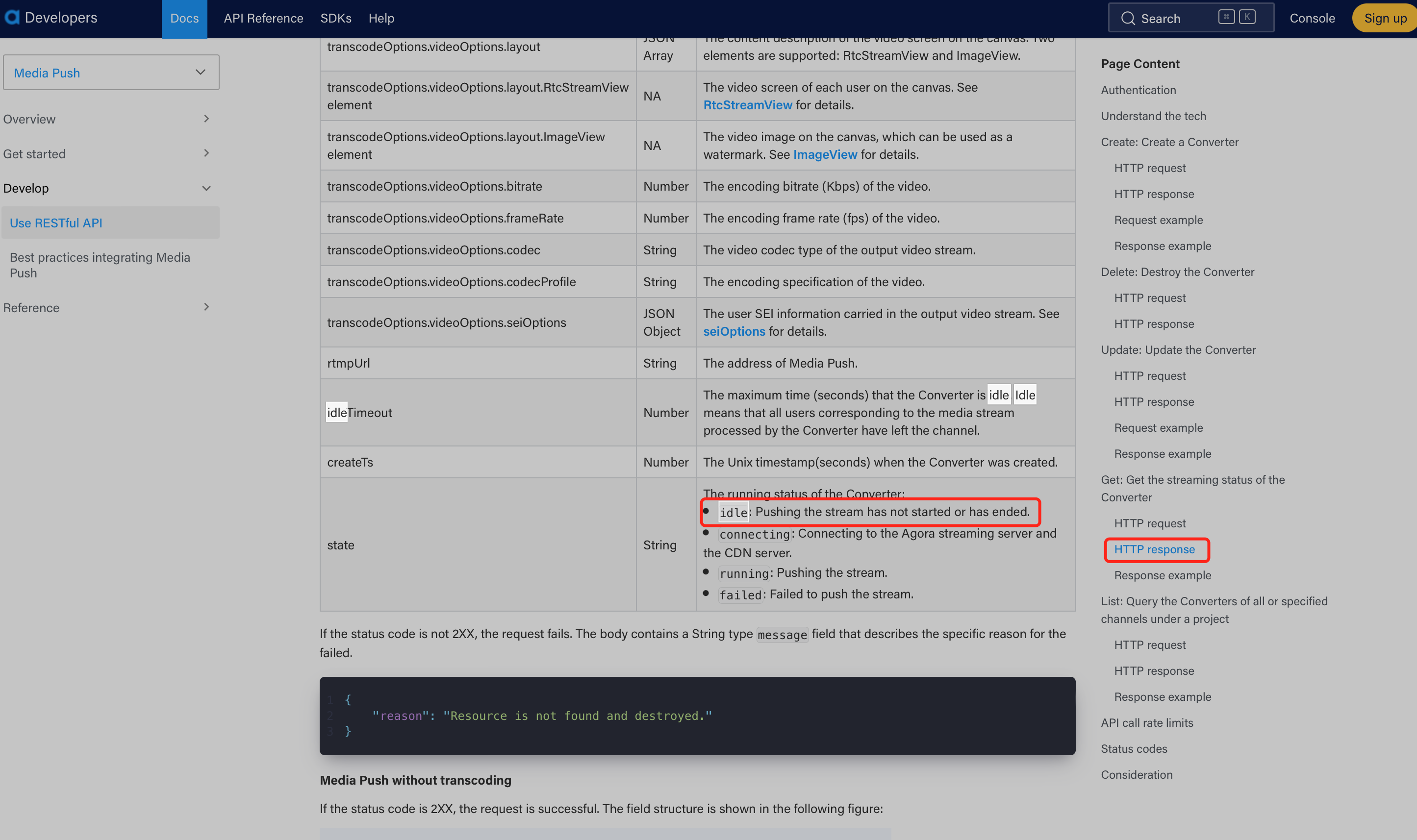 [media Push] Remove Idle State From The Api Ref · Issue 1324 · Agoraio Docs Source · Github