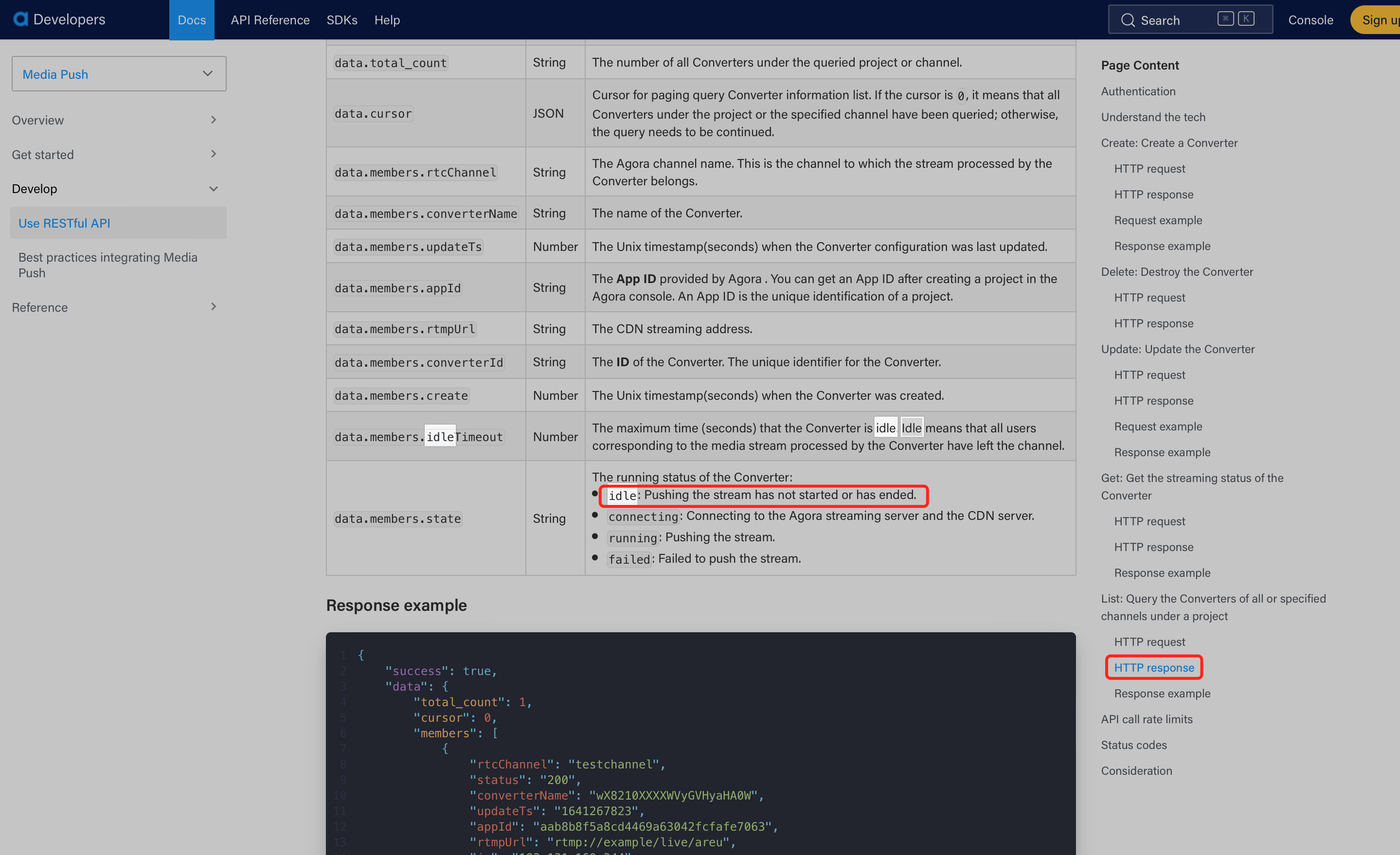[media Push] Remove Idle State From The Api Ref · Issue 1324 · Agoraio Docs Source · Github