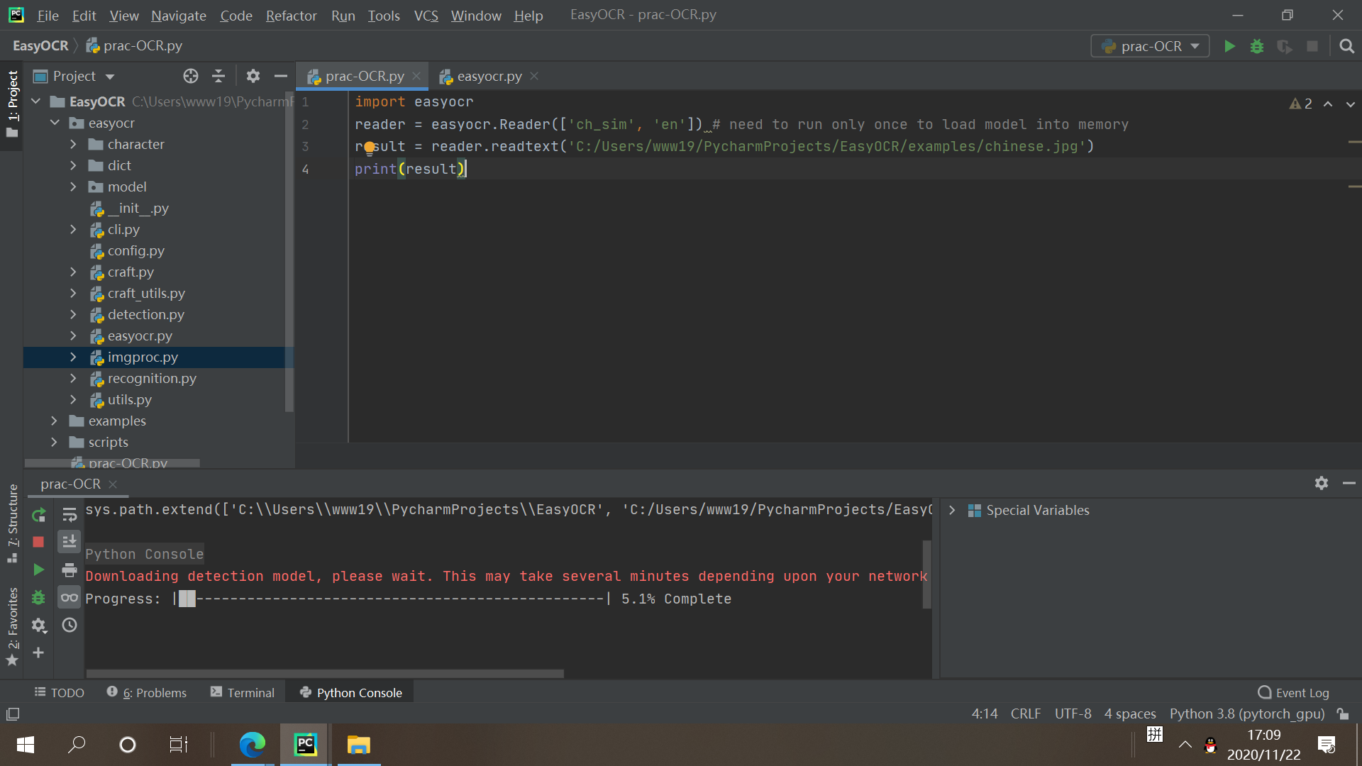 manually downloaded models and run the program question · Issue #313 · JaidedAI/EasyOCR · GitHub