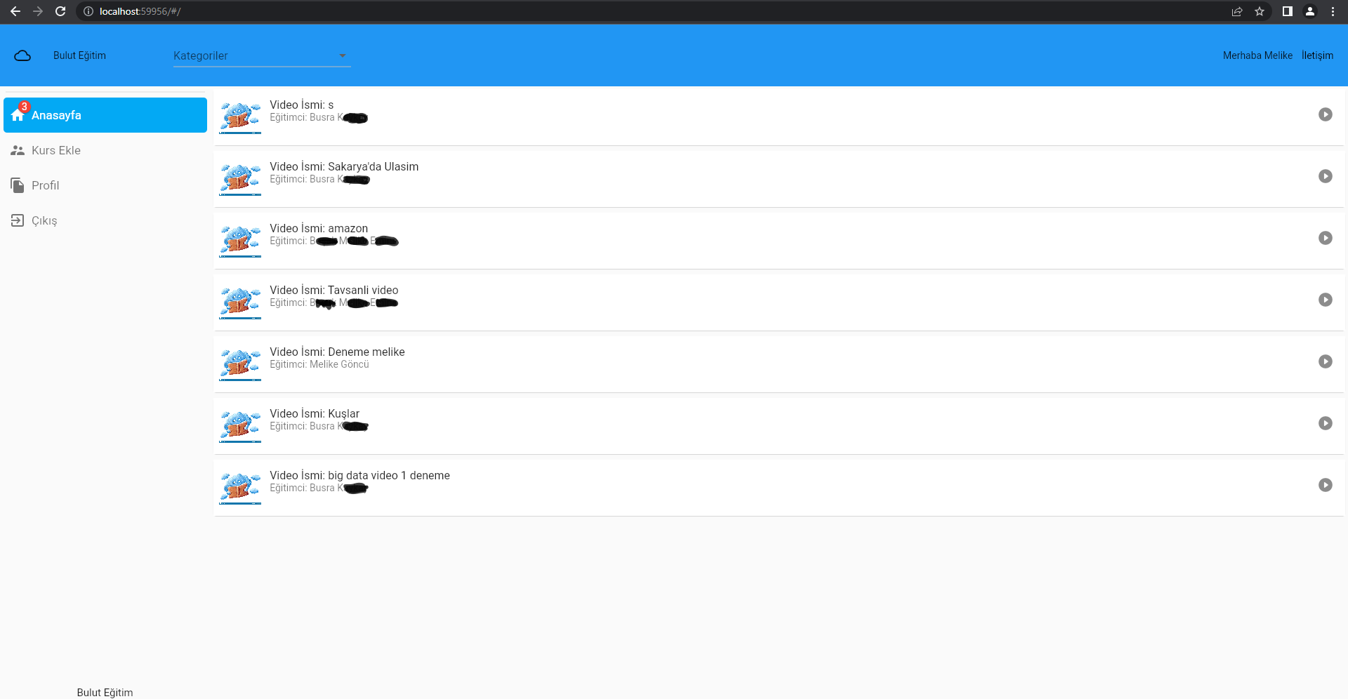 GitHub - melikegoncu/bulutegitim: Final Year Project