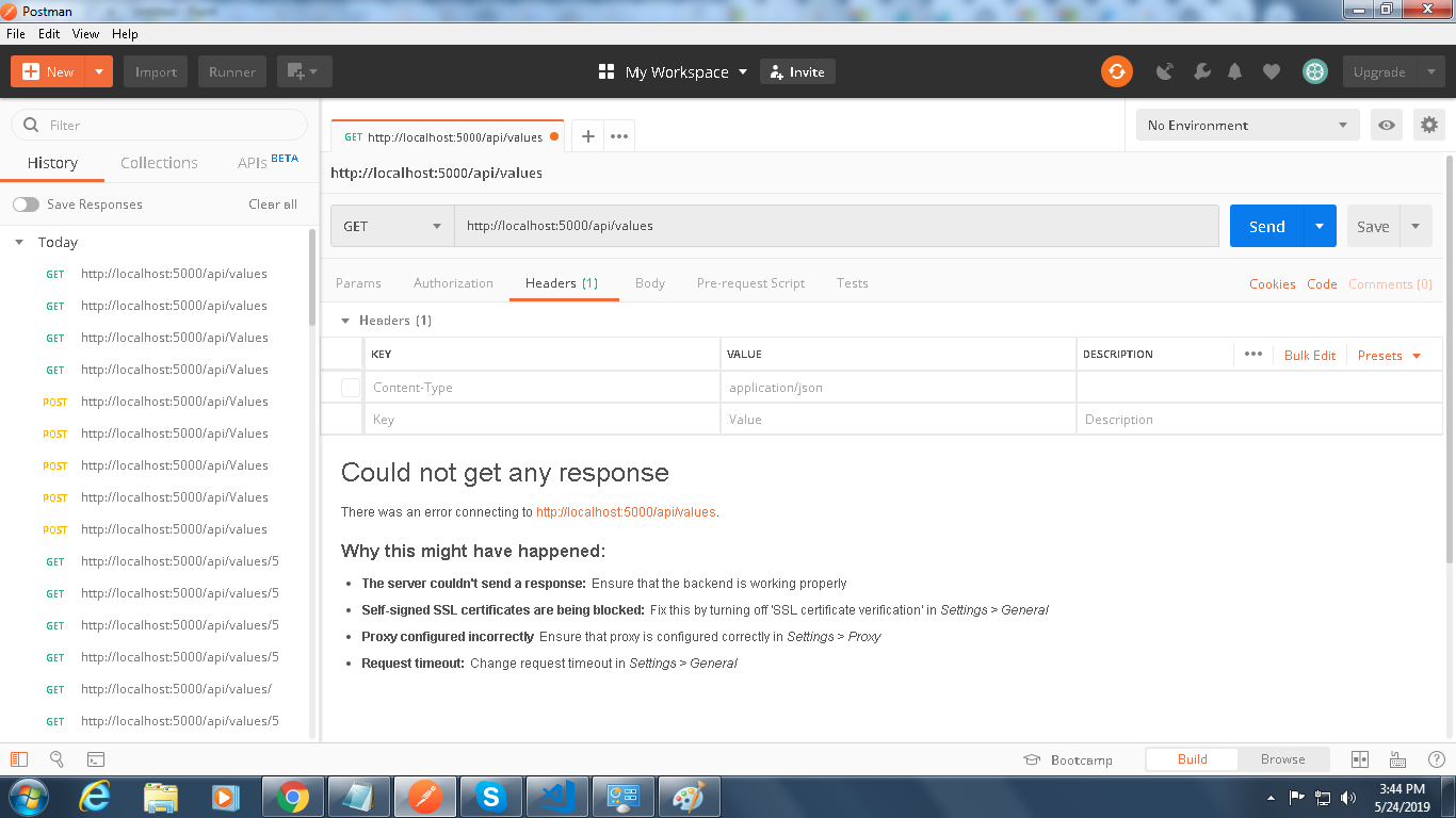 [dot net WEBAPI project]Invoke WebApi from postman · Issue #74275 · microsoft/vscode · GitHub