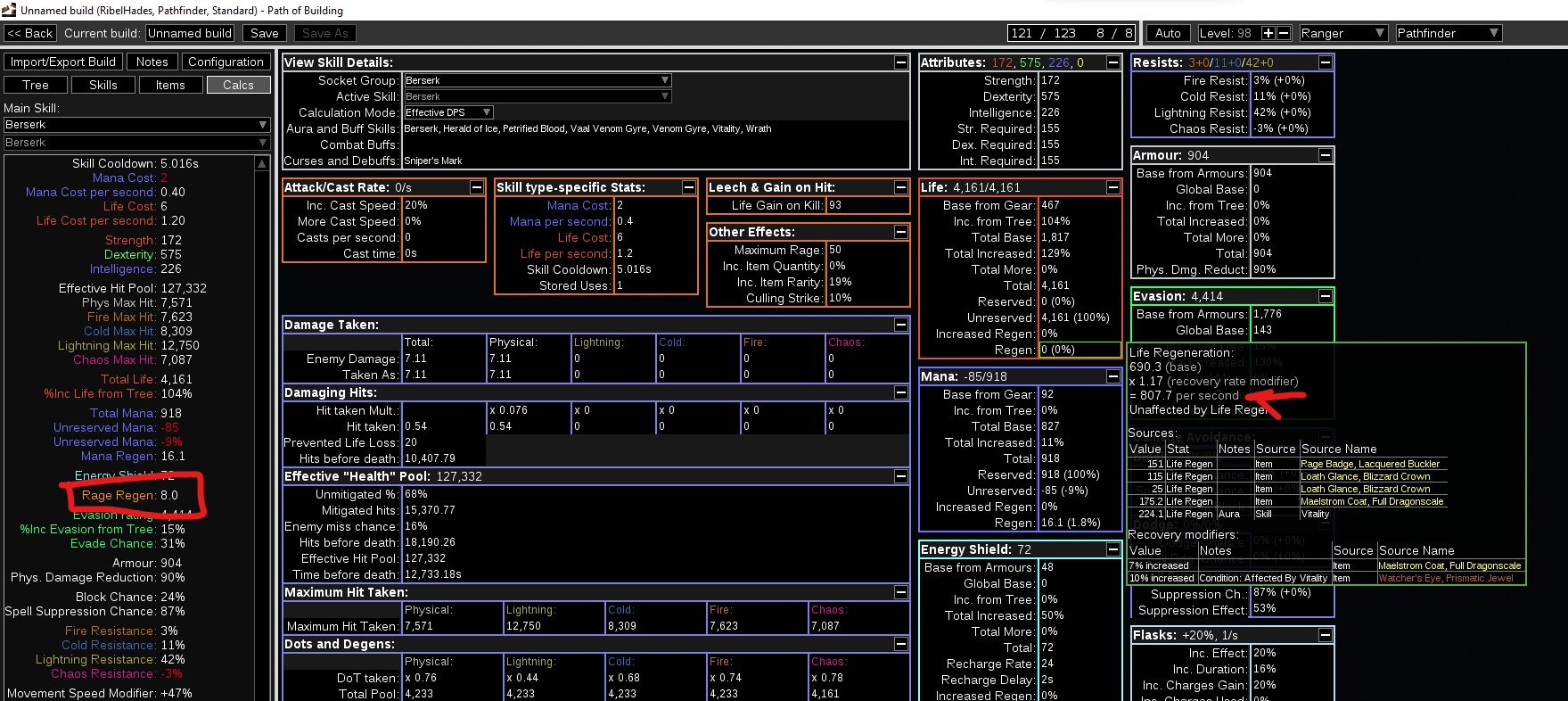 Kaom's spirit rage regen is threshold-based in PoB, but linear in-game · Issue #5949 ...