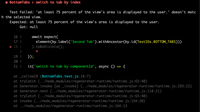Testid Of Bottomtabs Is Not An Ancestor Of Testid Of Bottomtab · Issue 7104 · Wixreact Native