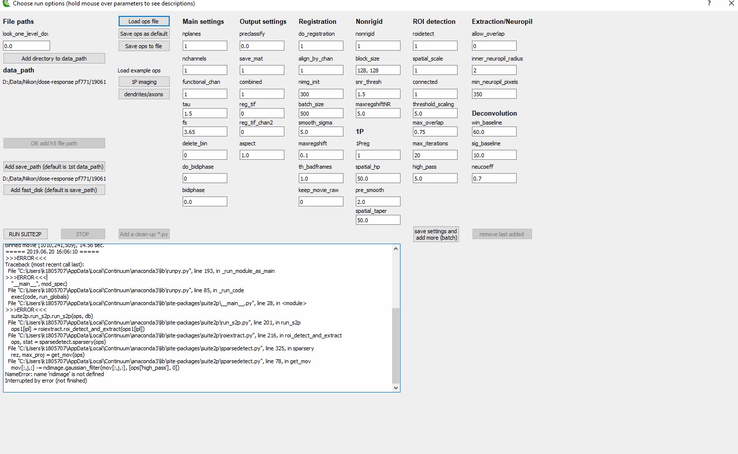 NameError: name 'ndimage' is not defined · Issue #197 · MouseLand/suite2p · GitHub
