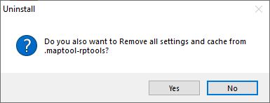 Uninstall "Do you also want to Remove all settings and cache from .maptool-rptools?" answering ...
