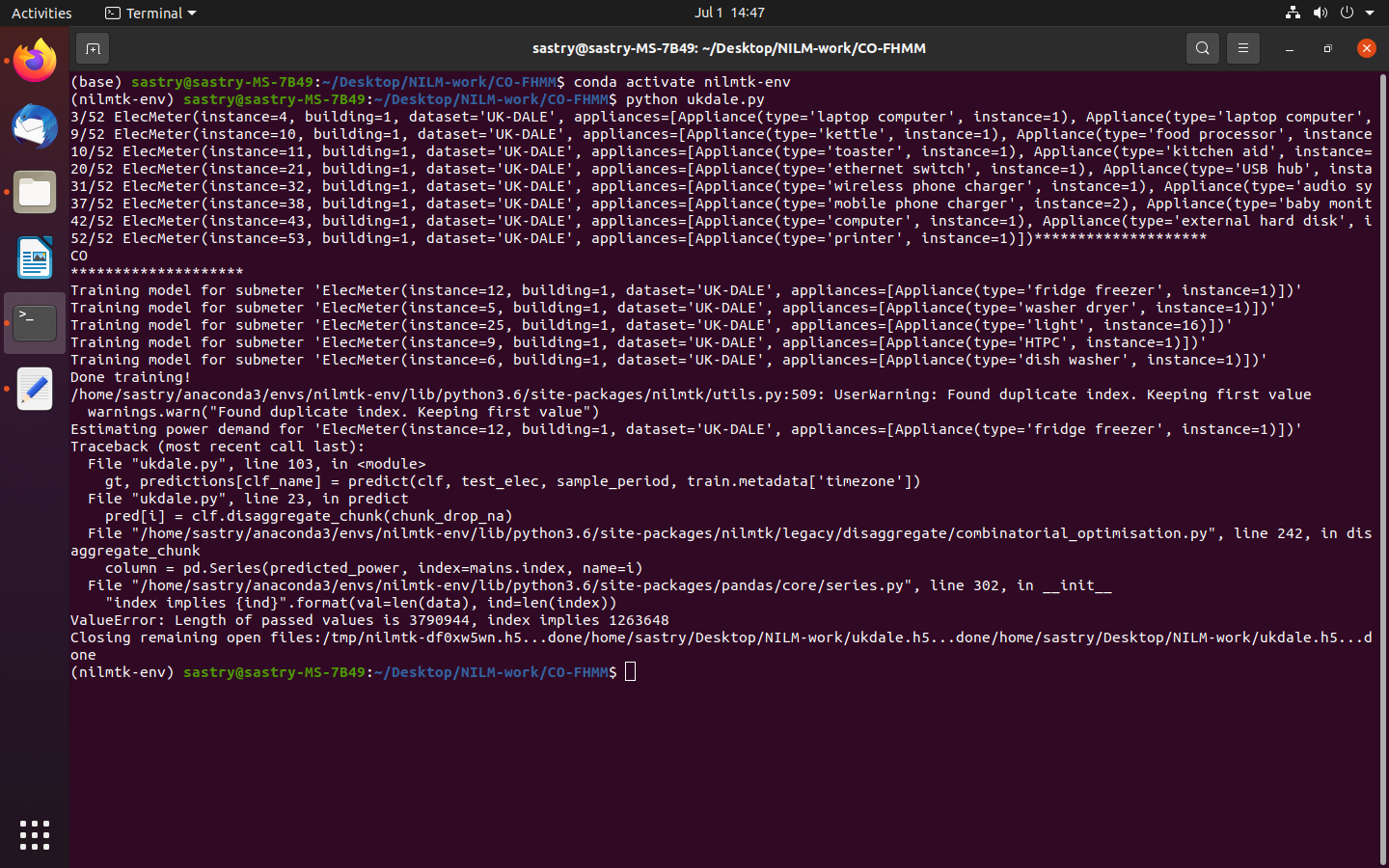 co_fhmm is not working for ukdale data set · Issue #934 · nilmtk/nilmtk ...