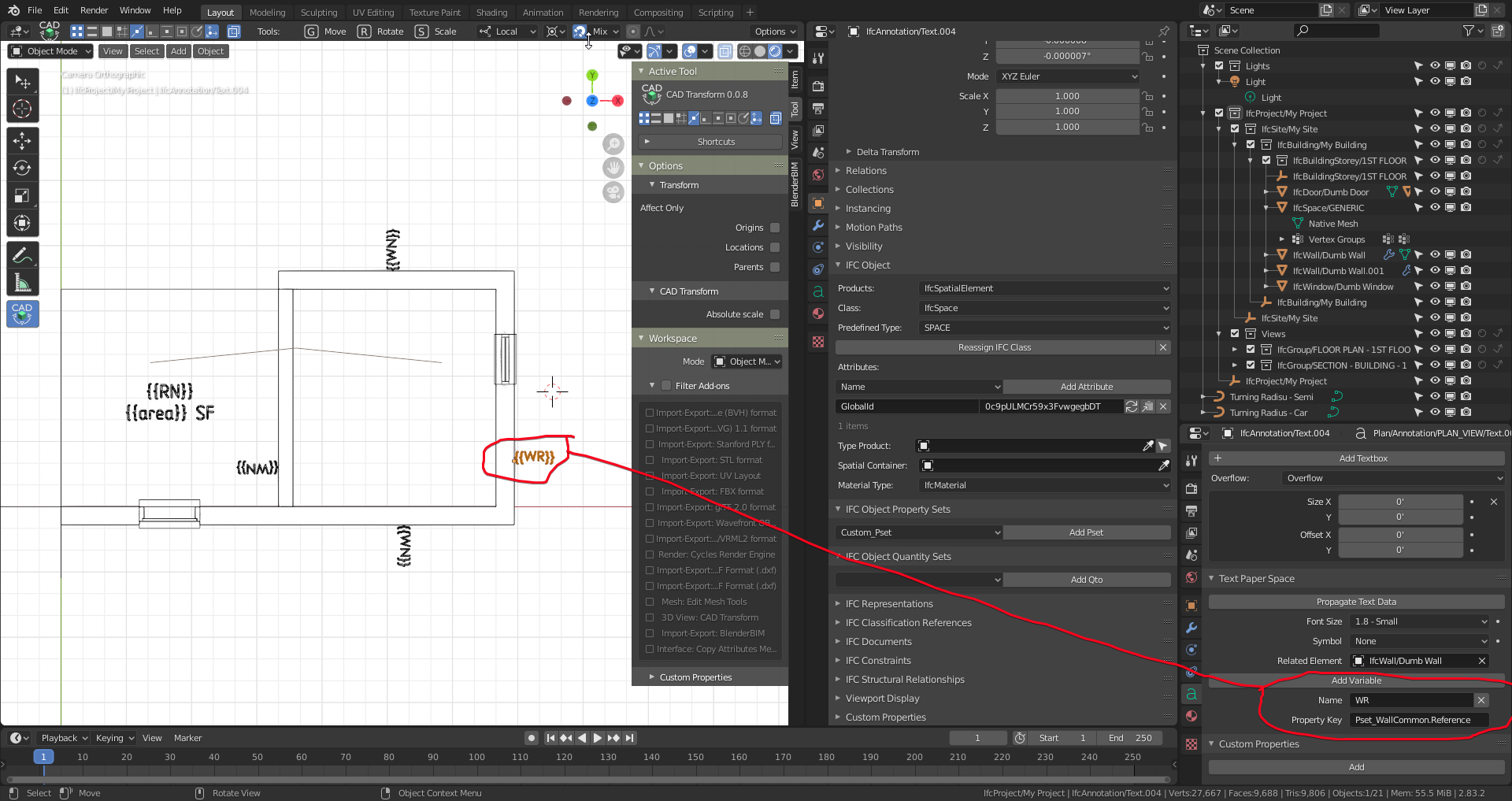 BlenderBIM: Pset_WallCommon variables not working in text tags · Issue #984 · IfcOpenShell ...