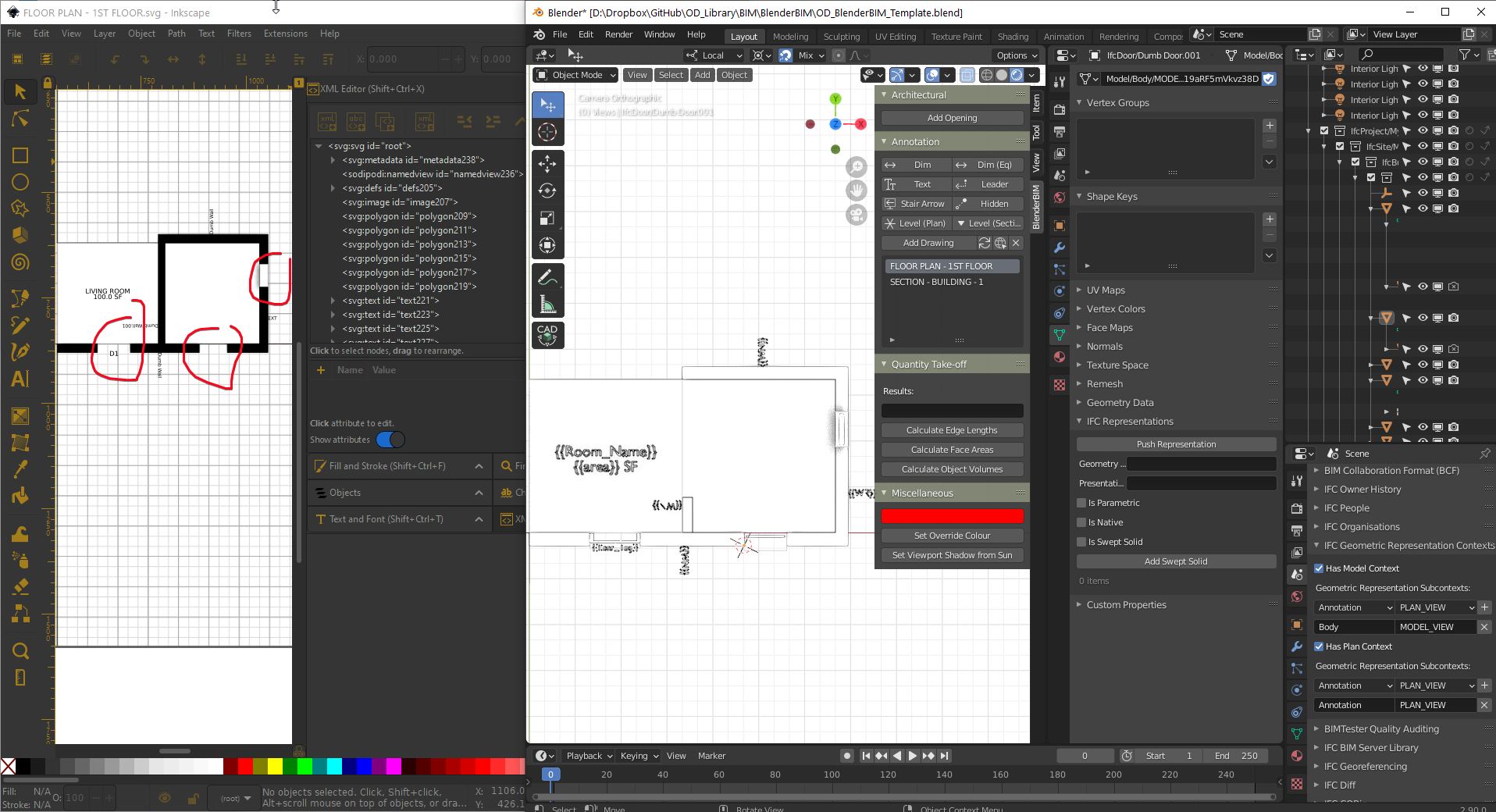 BlenderBIM: Box representation does not respect project units, resulting in missing annotations ...