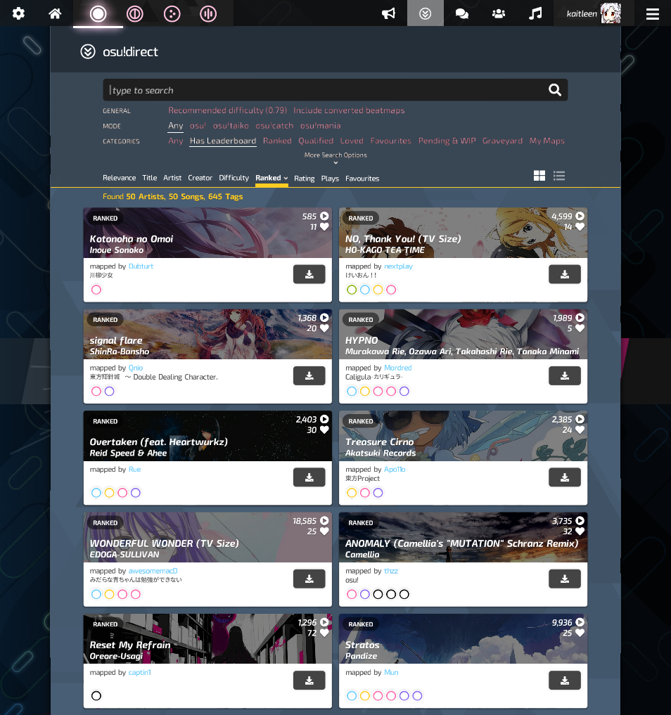 Proposal New Osudirect · Issue 5382 · Ppyosu · Github 