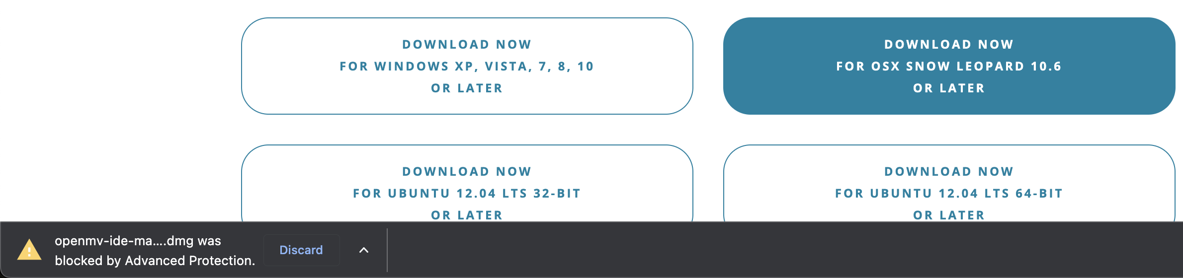 IDE download was blocked by Advanced Protection in Chrome · Issue #170 · openmv/openmv-ide · GitHub