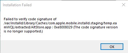 I get this error when trying to install altstore on my device again (ios14 pb4) · Issue #327 ...
