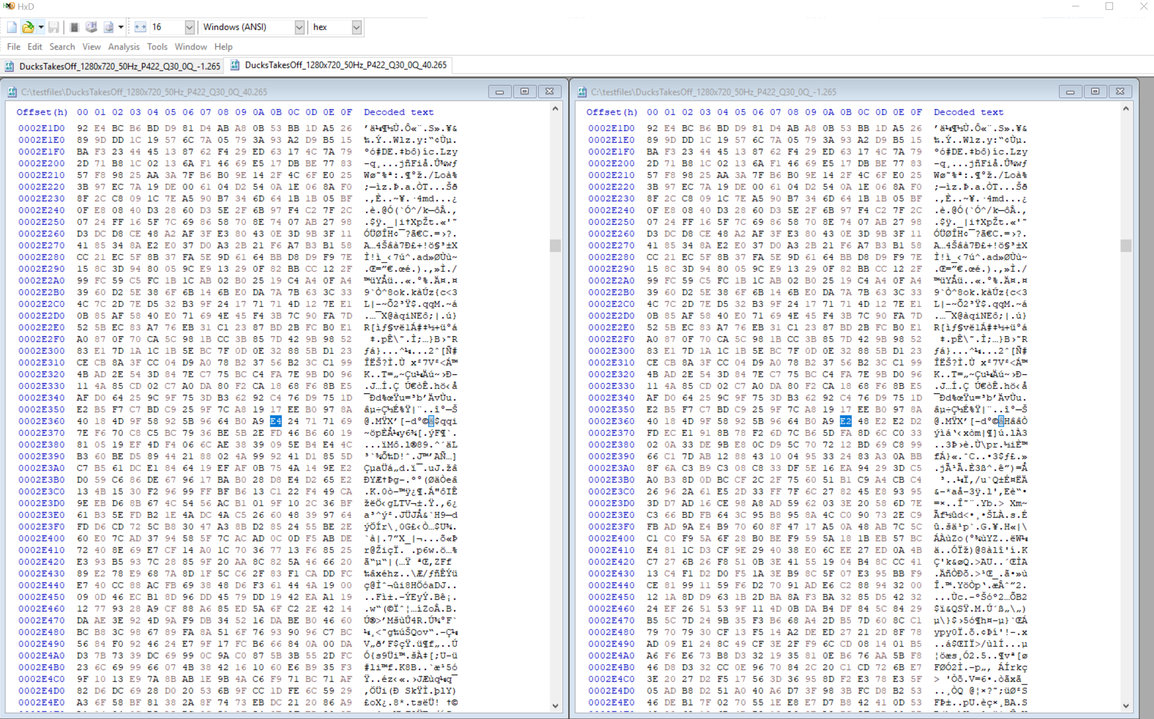 While encoding P422 1080p/720p yuv files in OQ mode, the encoded SVT ...