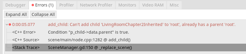 Godot 3.5 : Error when switching between inherited scenes · Issue #29 · glass-brick/Scene ...