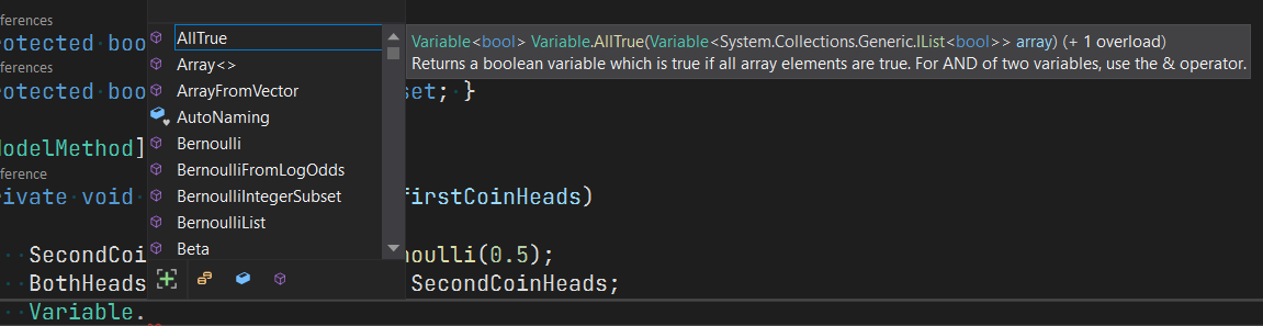 Infer.NET F# client code causes Intellisense to show "internal error ...