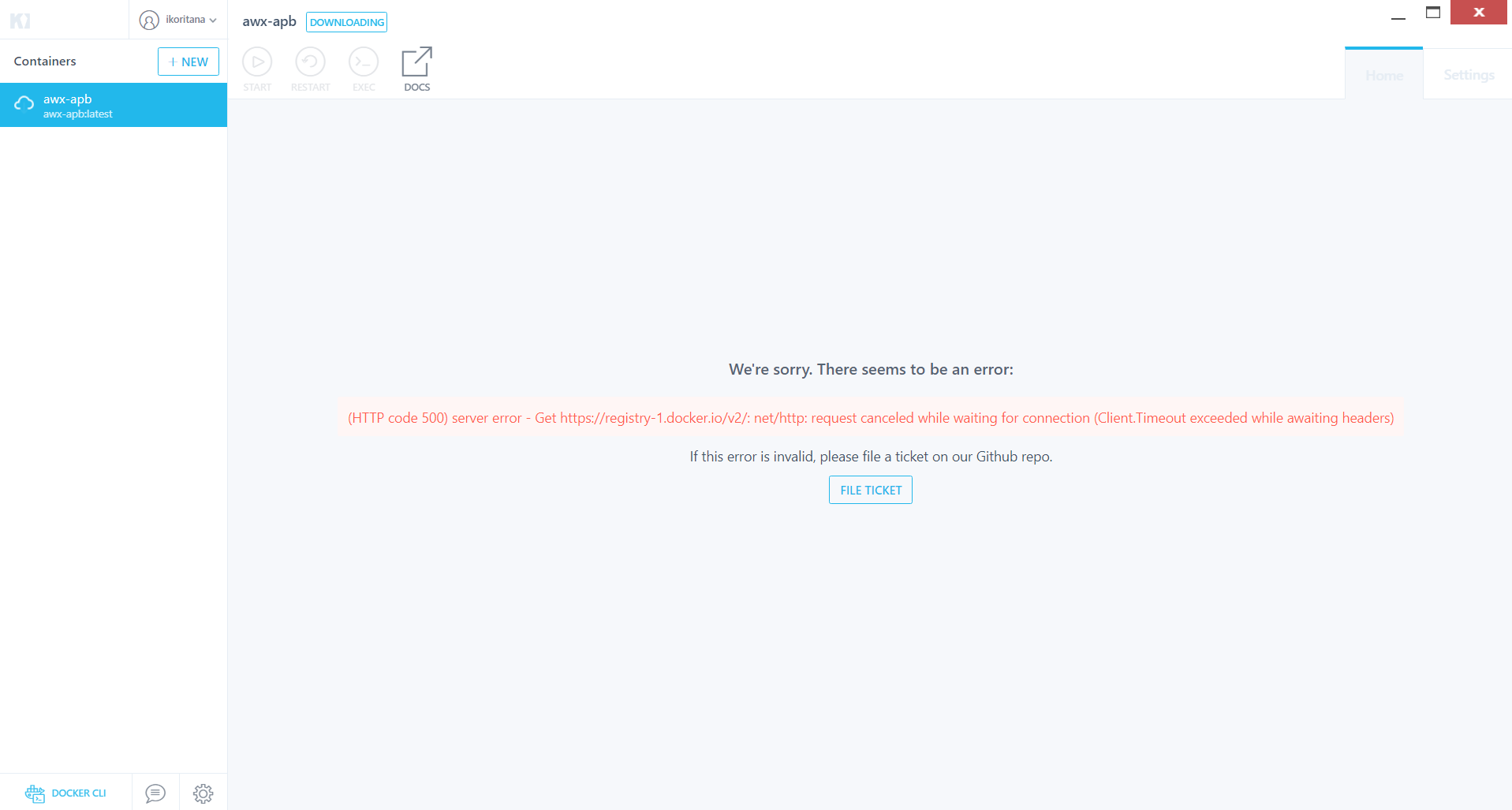 error downloading container · Issue #4878 · docker/kitematic · GitHub