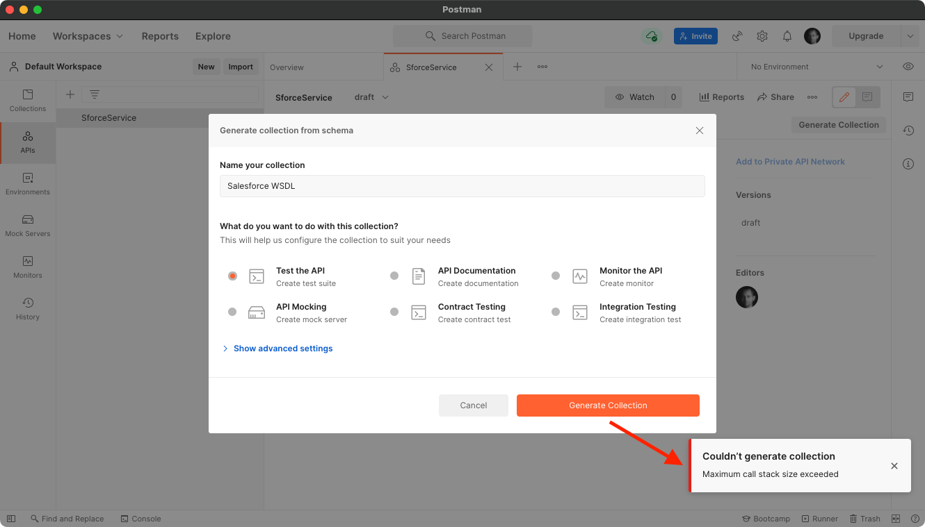Maximum call stack size exceeded error when generating collection from WSDL · Issue #10160 ...