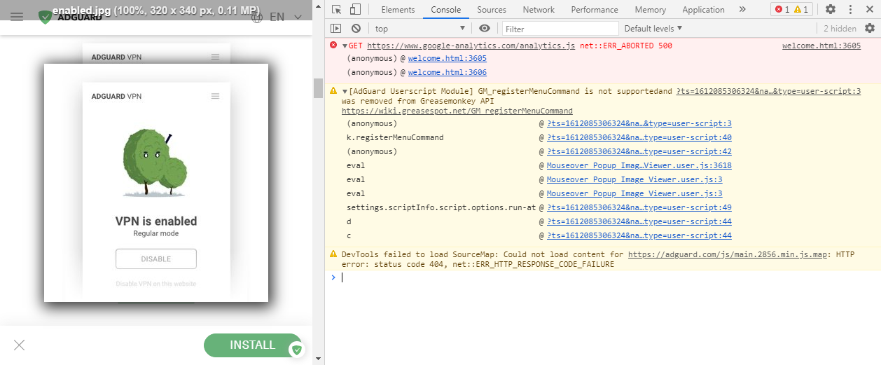 Not work userscript Mouseover Popup Image Viewer · Issue #3662 · AdguardTeam/AdguardForWindows ...