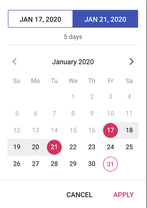 Display single calendar with date range picker · Issue #5631 · valor ...