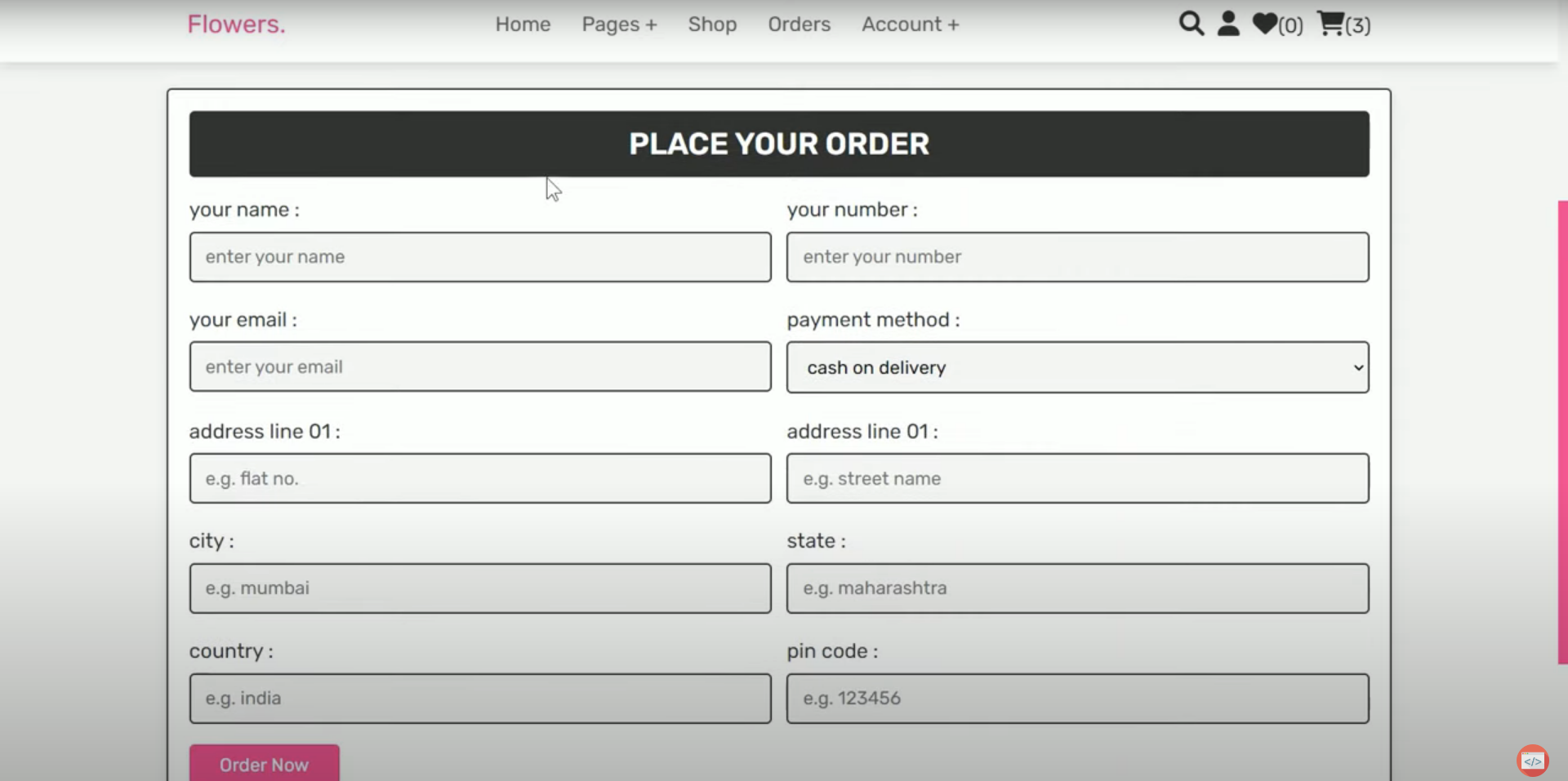 GitHub - Aaisha-Rani/Front-End-web-development: E commerce florist shop ...