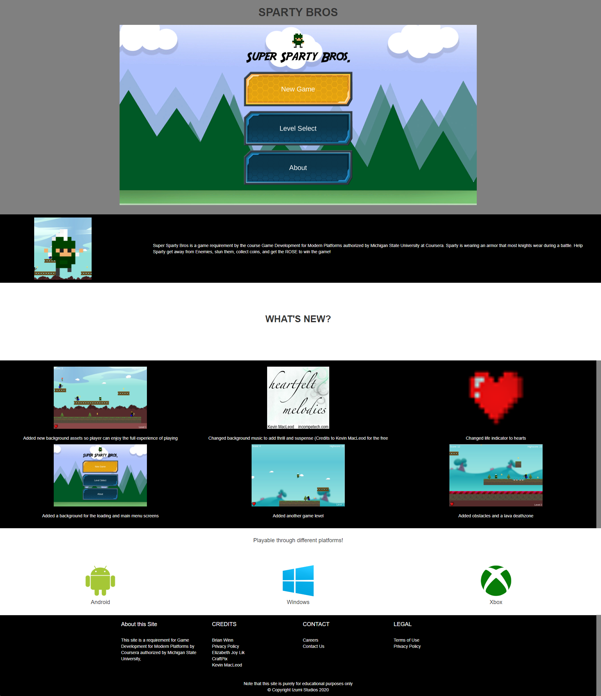 GitHub - elliegoldstein8/Sparty: Sparty Bros webgl build