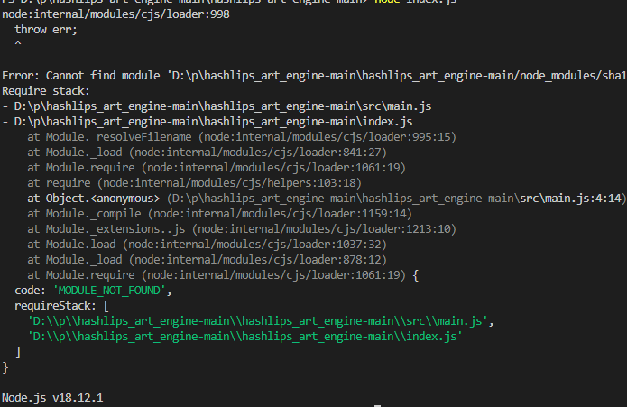 Running Index Js · Issue 1466 · Hashlips Hashlips Art Engine · Github