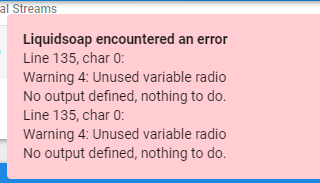 Warning : "Unused variable radio". LiquidSoap won't start :( · Issue #2154 · AzuraCast/AzuraCast ...
