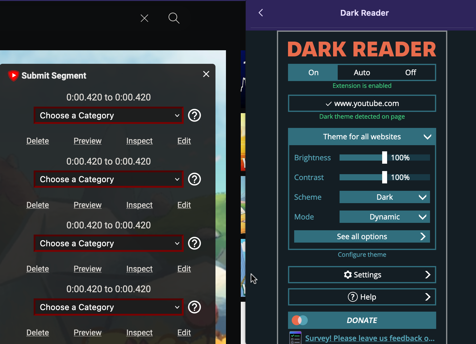 Text contrast issues when using an Invidious instance and submitting segments · Issue #1412 ...