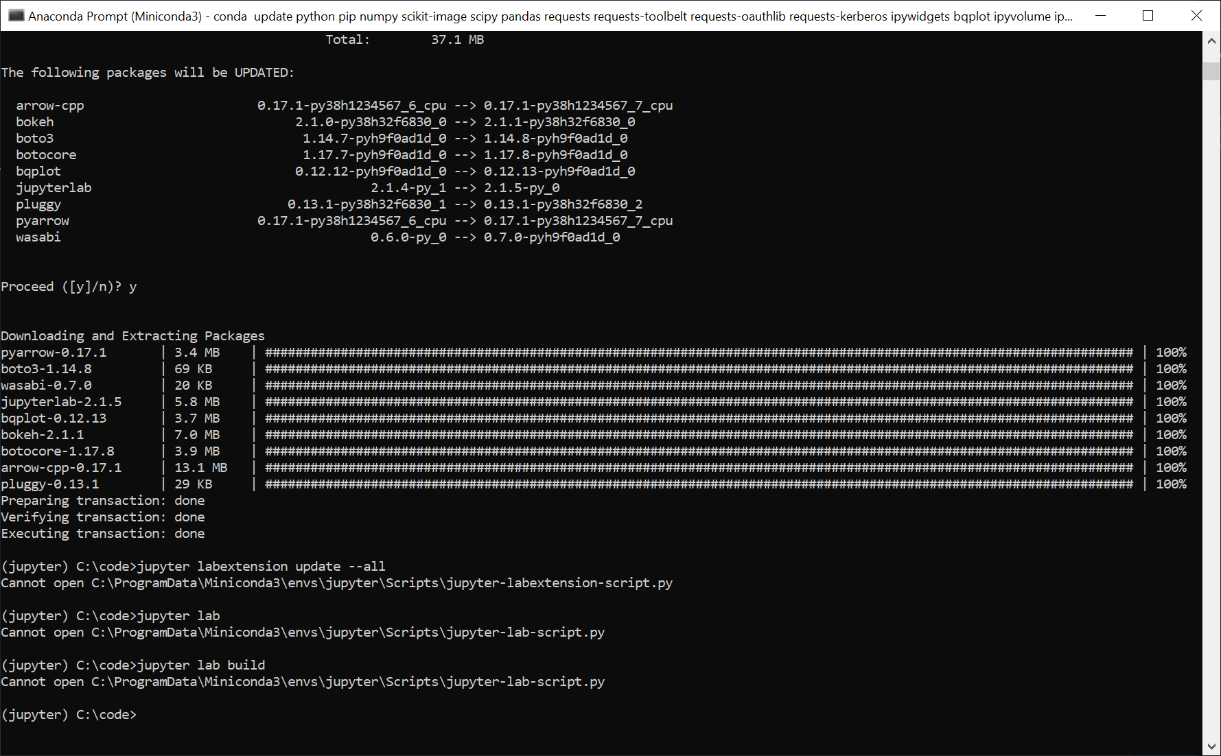 Conda Jupyterlab Specialbezy