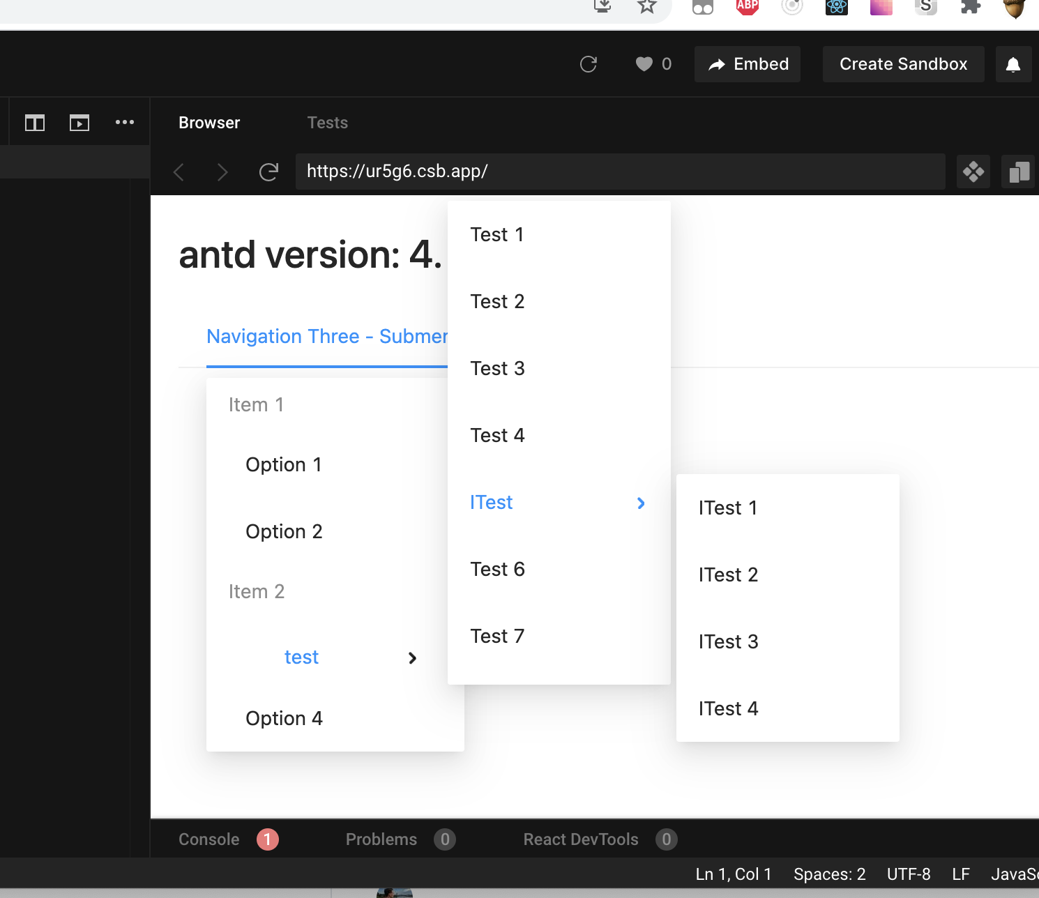 Dropdown lists and menus are displayed outside the viewport · Issue ...