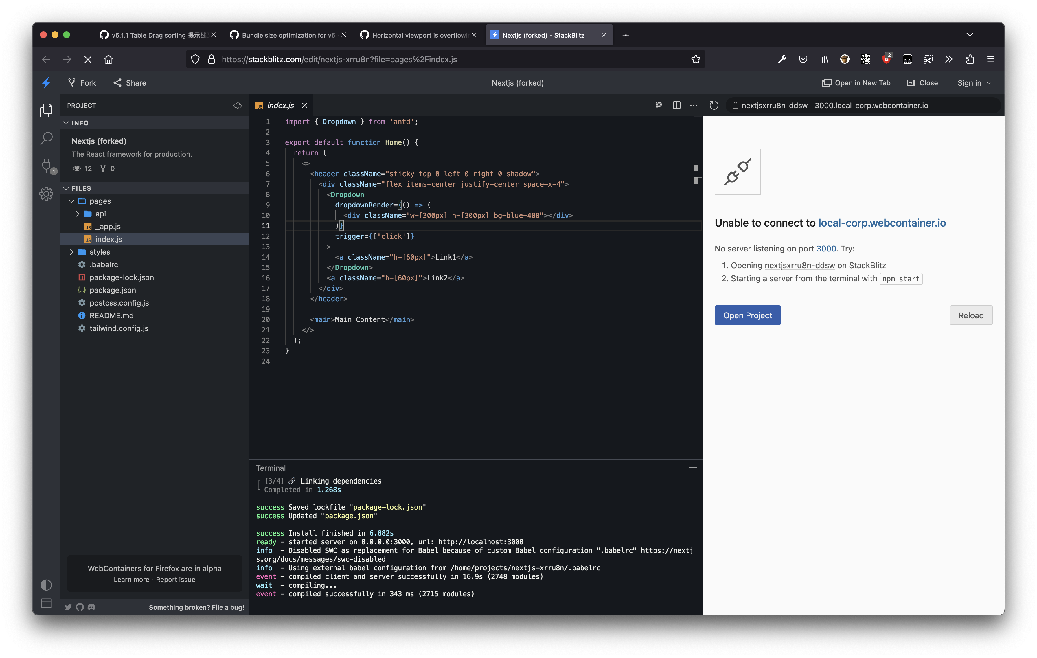 Horizontal viewport is overflowing when Dropdown dropdownRender opening · Issue #39877 · ant ...
