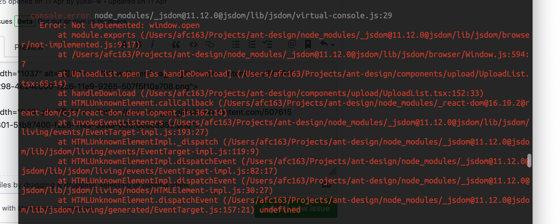 Some Warnings In Test · Issue 19303 · Ant Designant Design · Github 