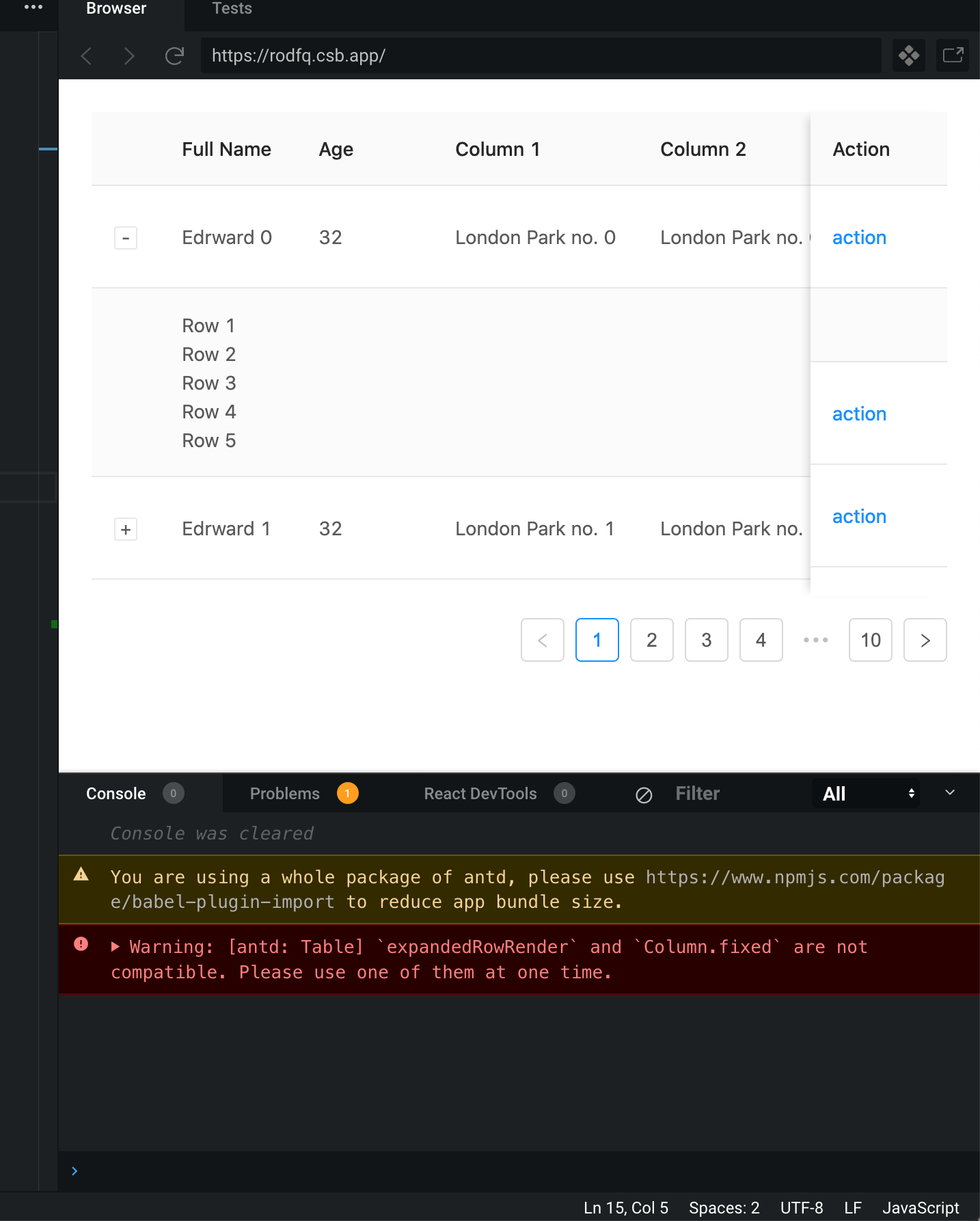 Scroll With Expandedrowrender Rendering Issue · Issue 20712 · Ant Design Ant Design · Github