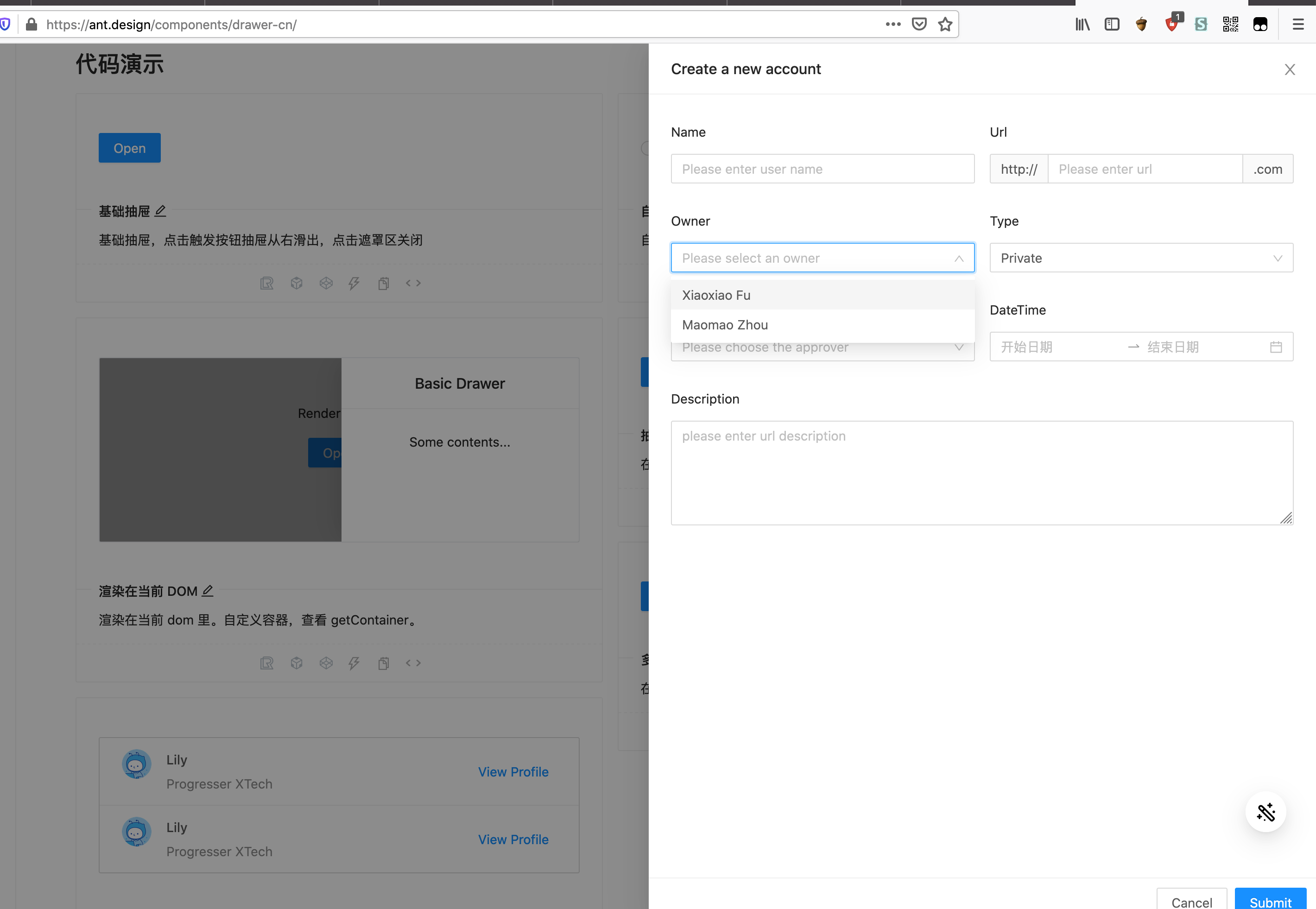 Drawer组件中使用Select组件，下拉框会被隐藏 · Issue #343 · ant-design/pro-table · GitHub