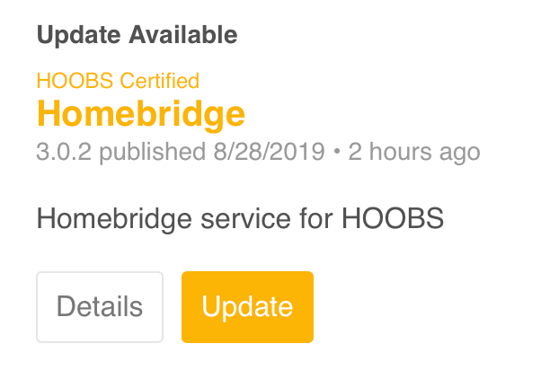 Update Available but Update does not run · Issue #91 · hoobs-org/HOOBS · GitHub