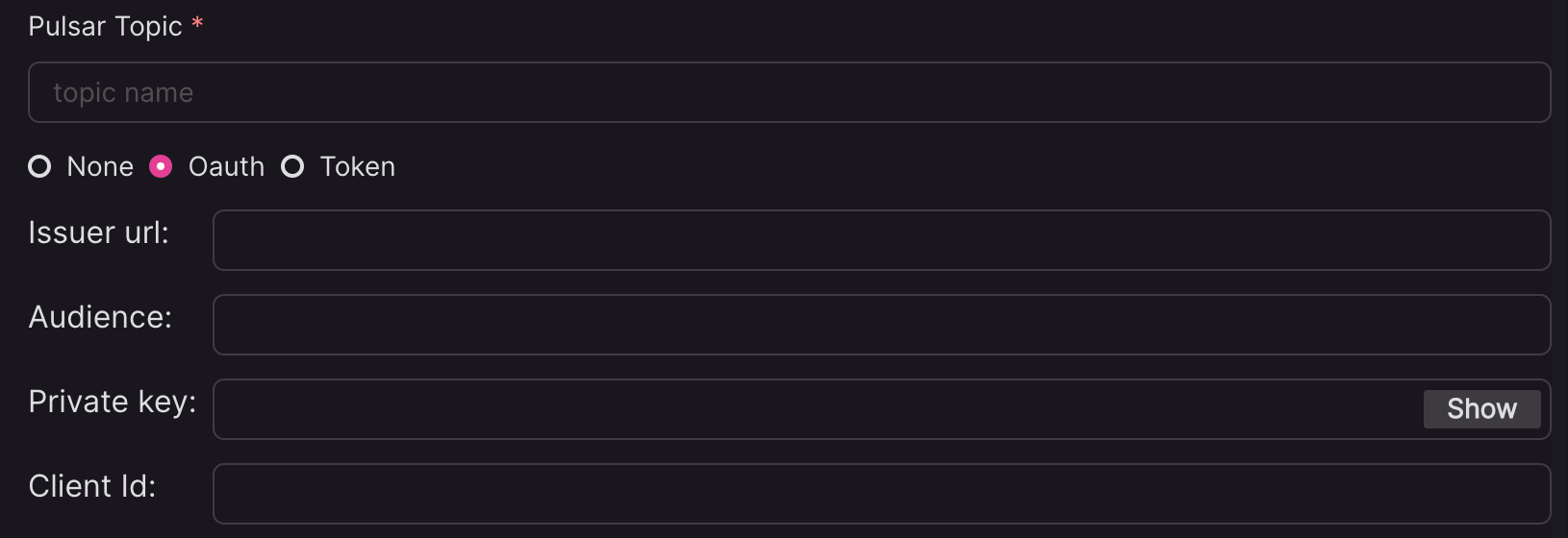 Add OAuth or Token auth to Pulsar destination connector to support StreamNative Cloud and other ...