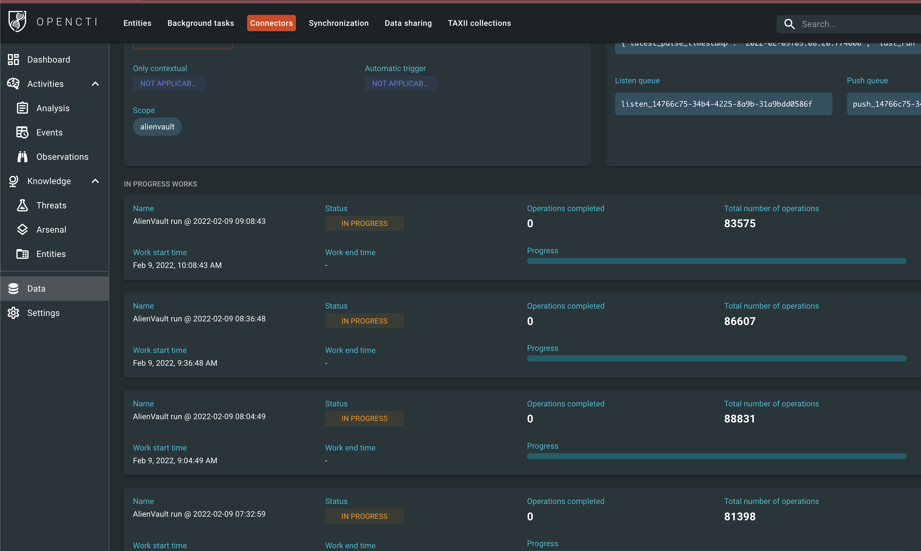 Alienvault connector not importing anything, just stays in progress · Issue #615 · OpenCTI ...