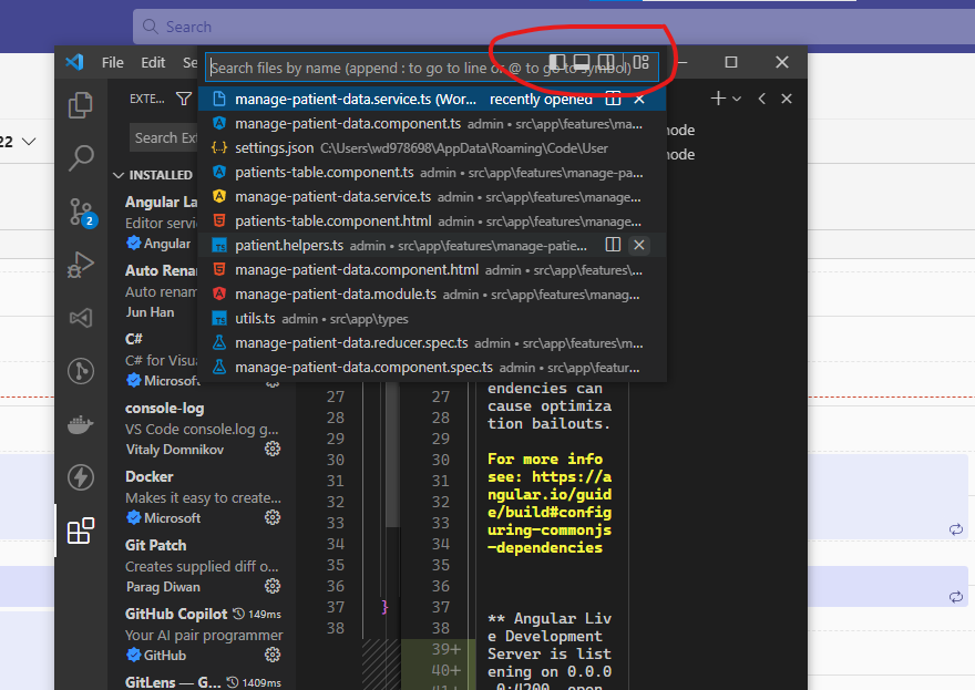 Overlapping the icons once focus the experimental command center ...