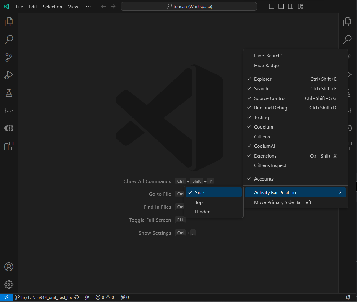 Add Activity Bar Support for Secondary Sidebar · Issue #195561 · microsoft/vscode · GitHub