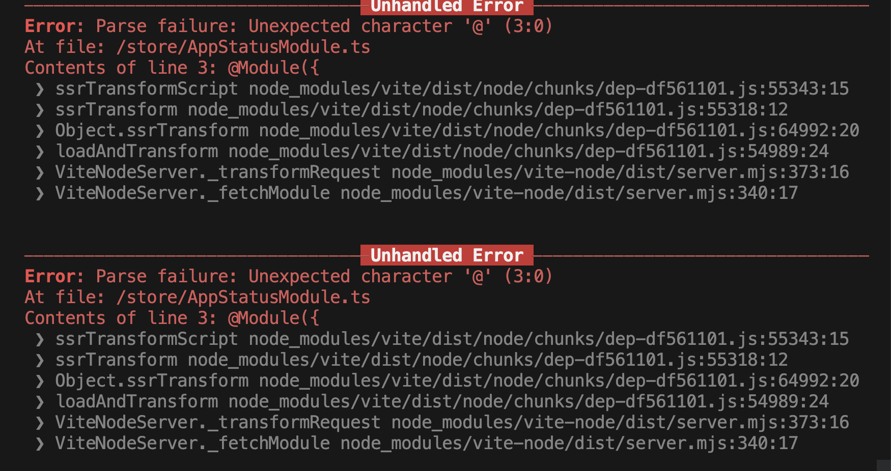 Vite `4 4 9` Is Causing `unexpected Character ` Errors · Issue 325 · Danielroe Nuxt Vitest