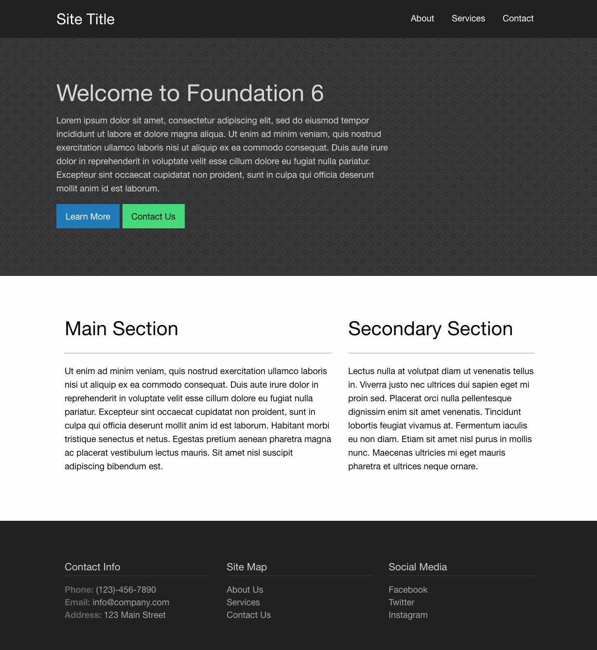 GitHub - evanpfeifer/foundation-site-template: Sample site template using Zurb Foundation v6.5.3