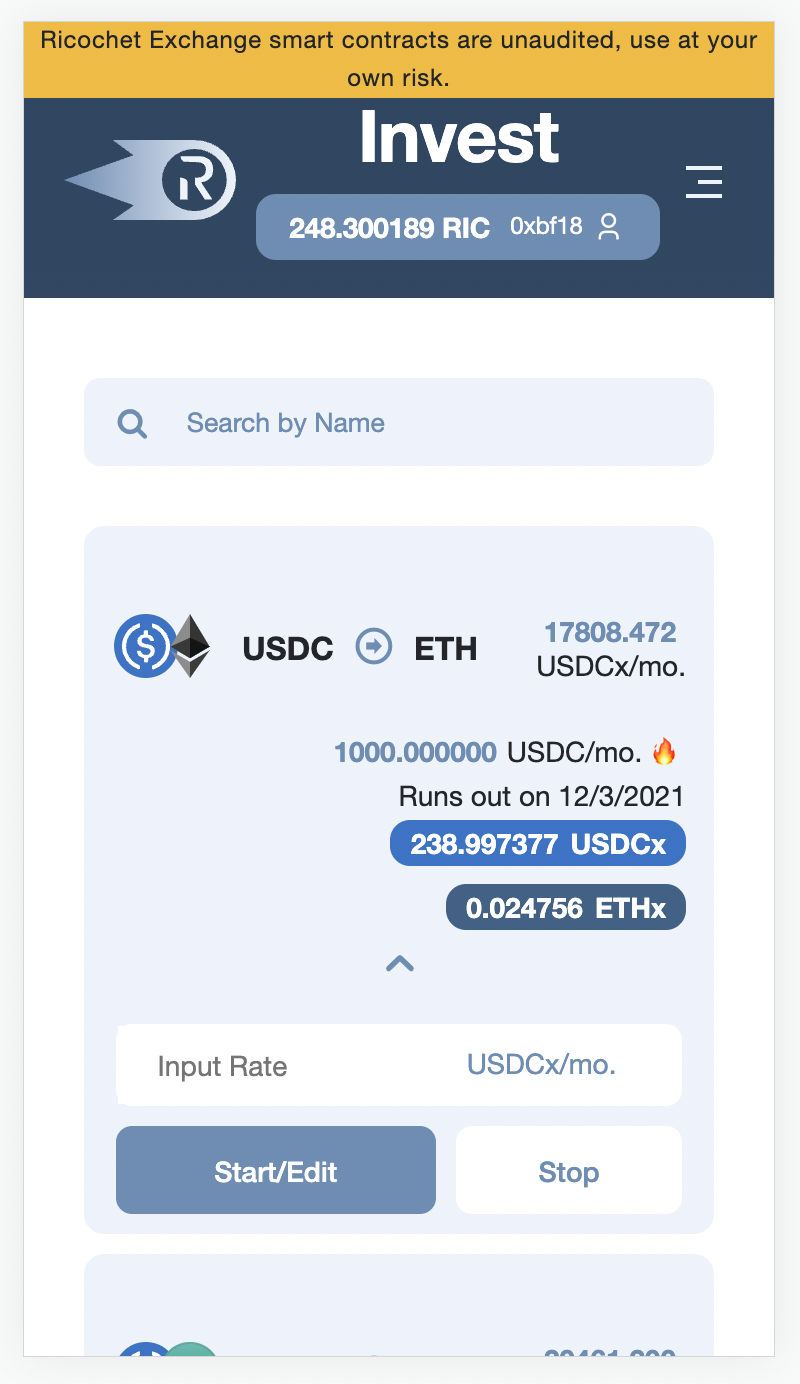 Clean up market views on mobile · Issue #93 · Ricochet-Exchange/ricochet-frontend · GitHub